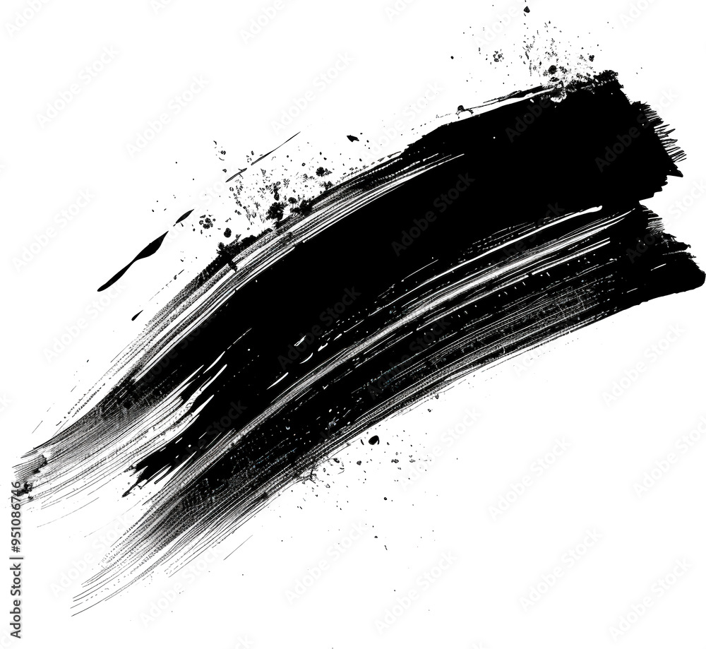 Black ink pen streak isolated on transparent background. PNG Stock ...