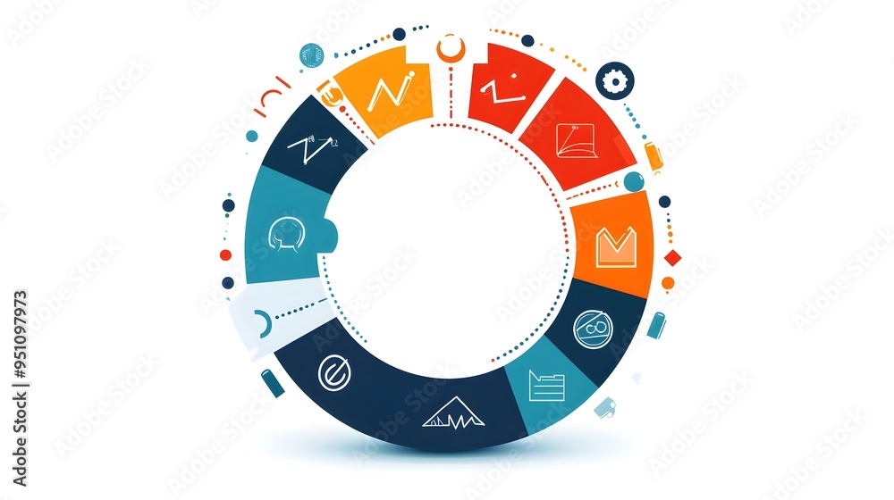 Ilustracja bez tantiem: Circular infographic diagram illustrating the ... Ilustracja bez tantiem: Circular infographic diagram illustrating the ...