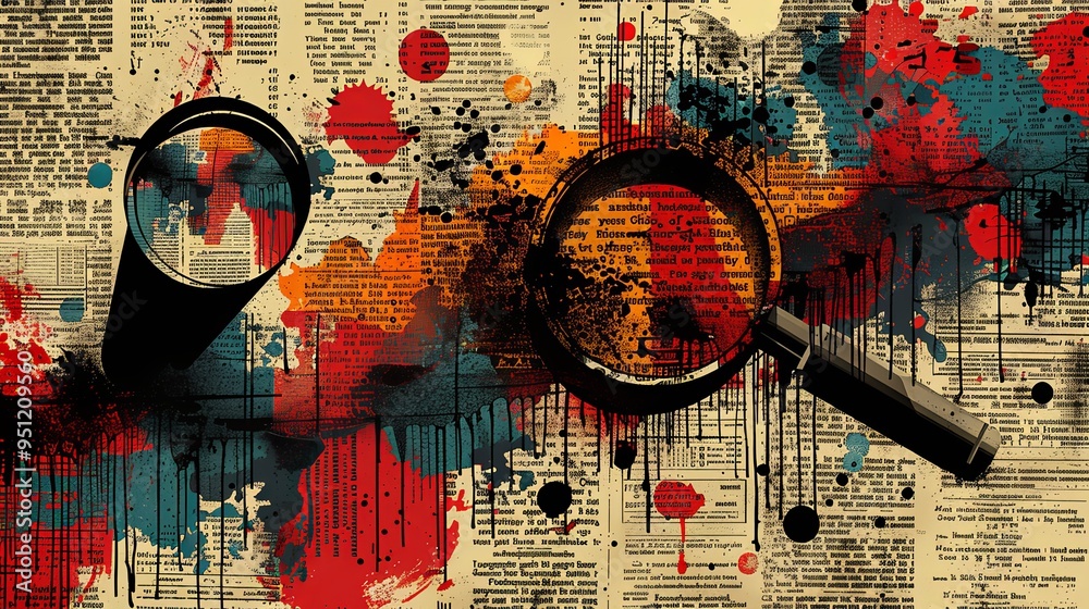Crime investigation halftone collage. Retro elements like a top-secret ...