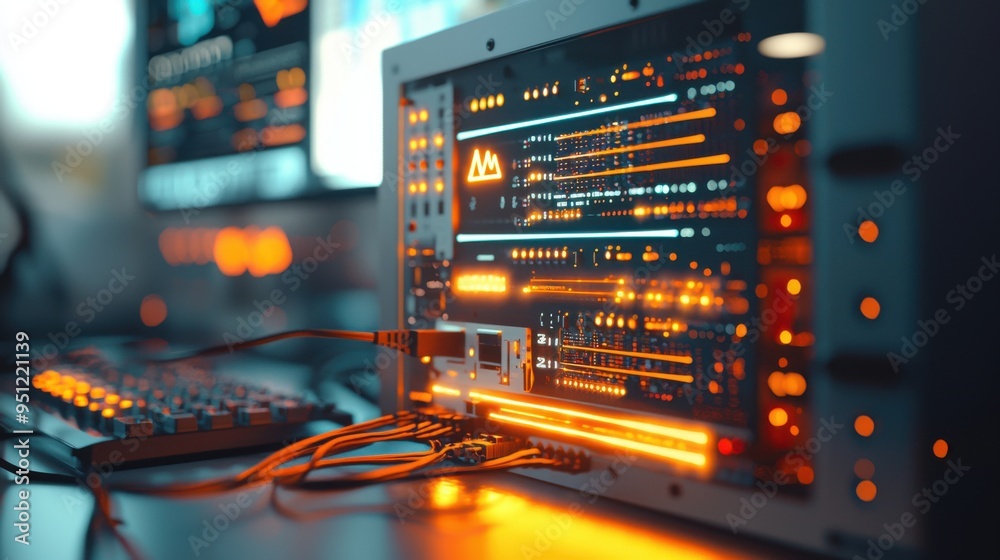 Close-up of a modern Linux box running Kubernetes CI/CD automation ...