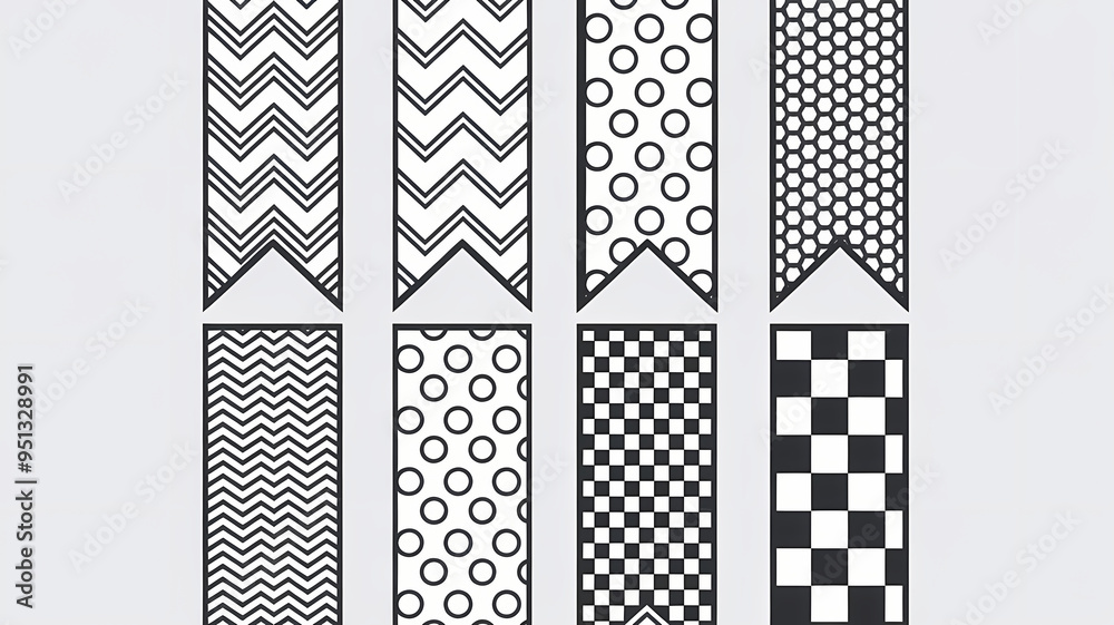 set of bookmarks , geometric pattern drawing diy coloring page ...