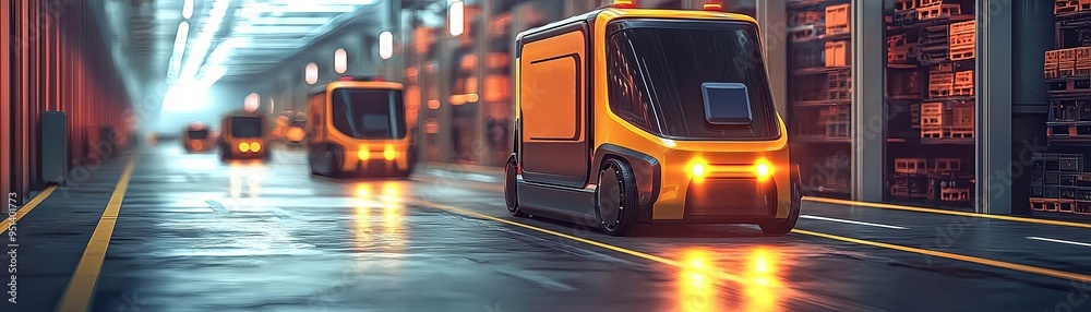 A high-resolution image of autonomous delivery vehicles in a state-of ...
