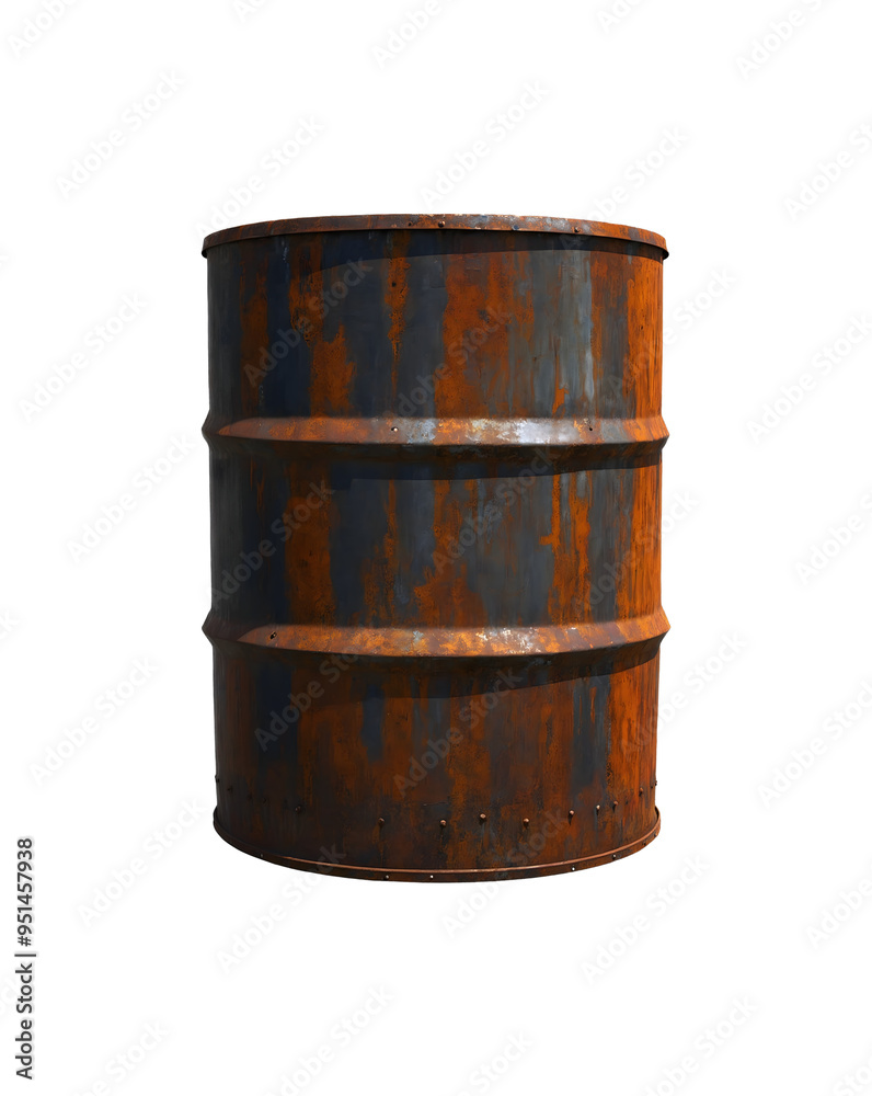 Rusted Oil Drum Isolated on Transparent Background, High-Resolution ...