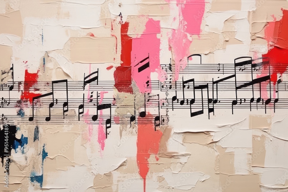 Abstract music note ripped paper art backgrounds accessories. Stock ...