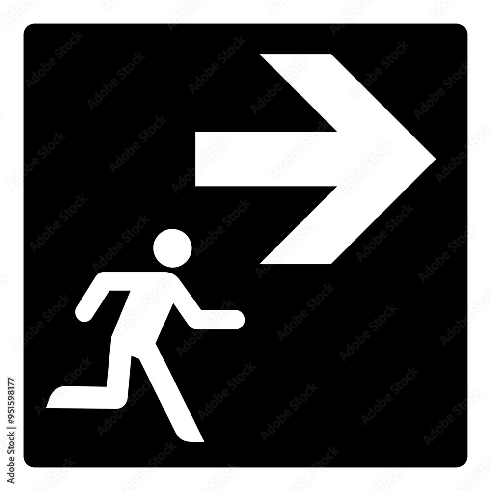 ISO emergency and first aid safety signs_evacuation route_symbol and ...