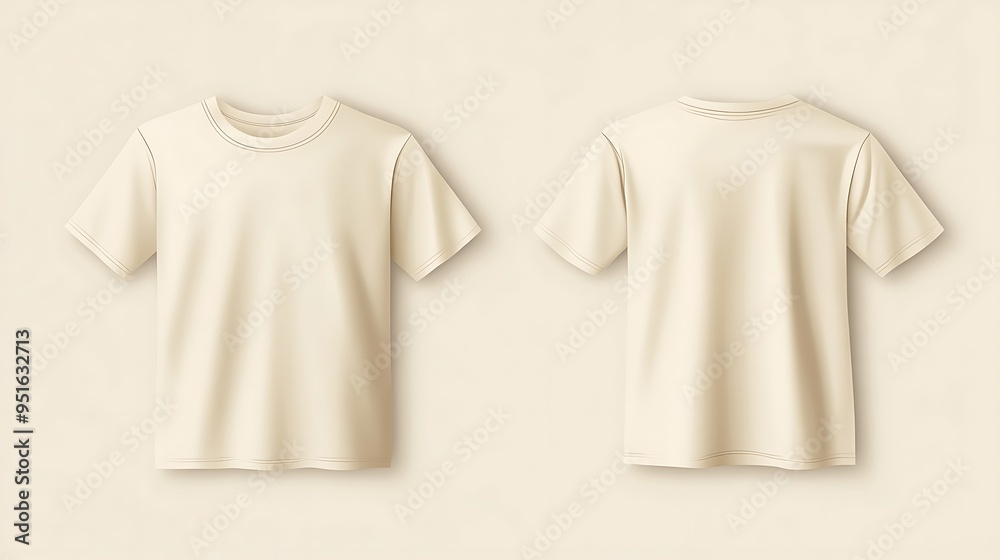 Clean Ivory T-Shirt Mockup for Print Designs | Front & Back View Shirt ...