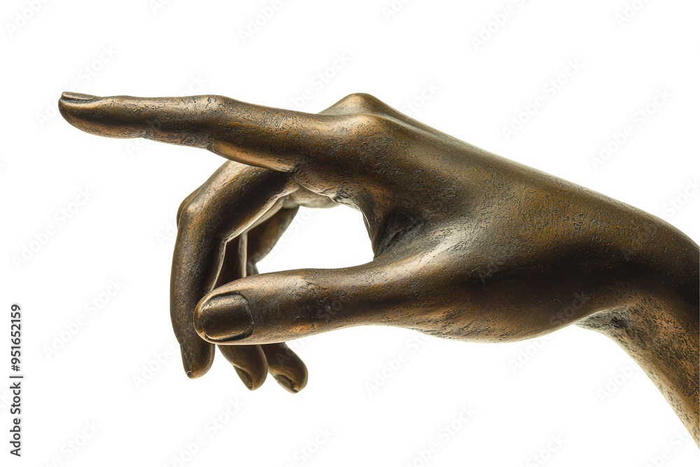 Bronze hand sculpture in a dynamic pointing pose. This detailed artwork ...