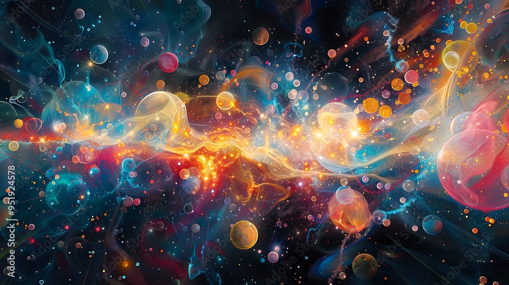 A visually rich scientific illustration that delves into the quantum ...