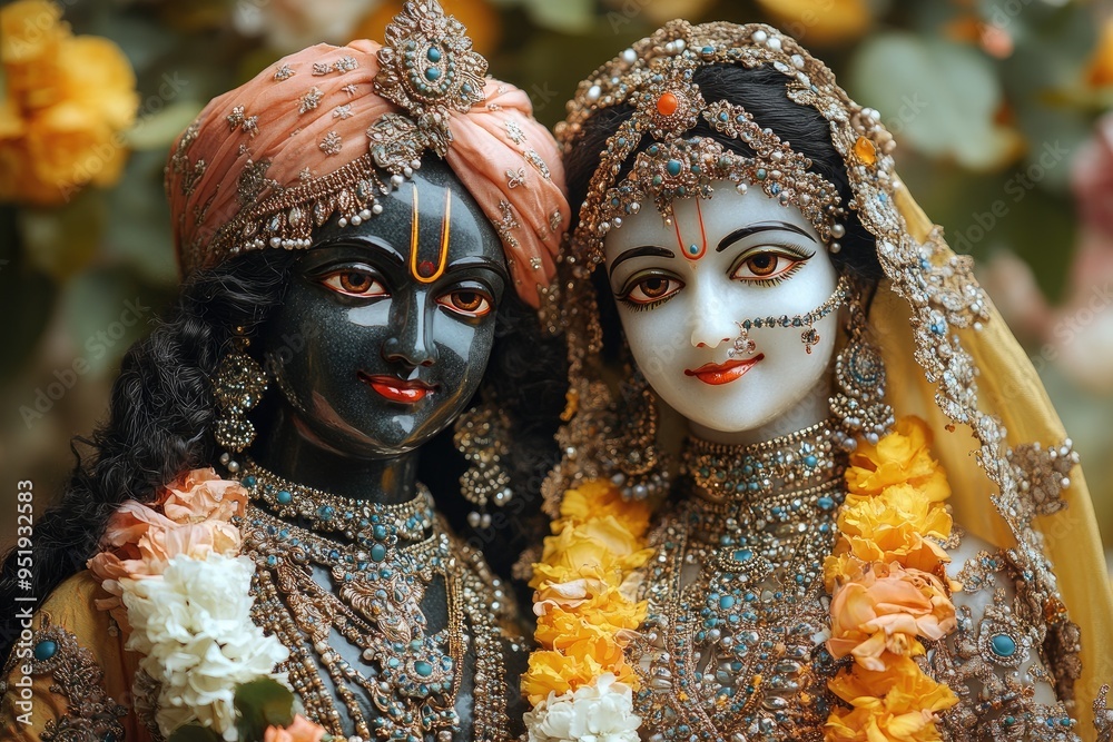 Lord Krishna and Goddess Radha Rani Stock Photo | Adobe Stock