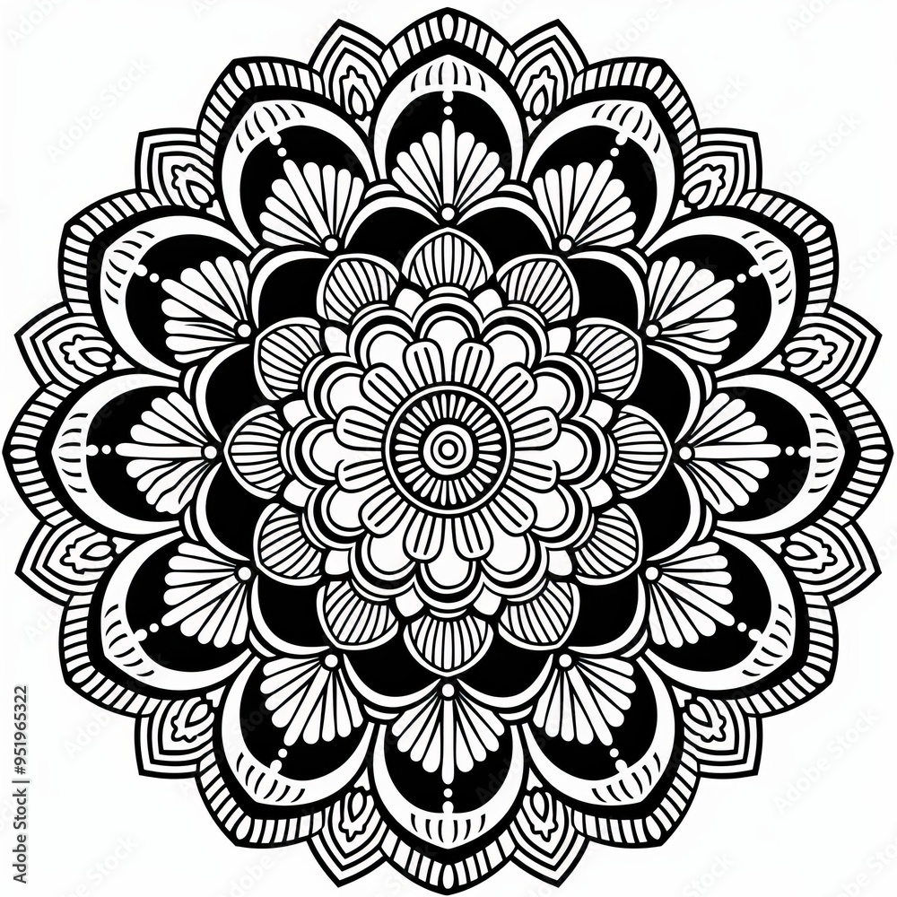 Mandala coloring page, simple mandalas with no background, vector ...