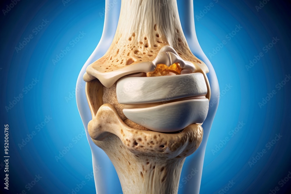 A surface image reveals articular cartilage coating a bone, while a ...