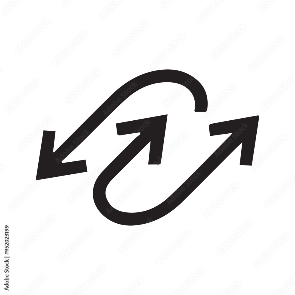 Double reverse arrow icon. Simple solid style. Exchange, switch ...