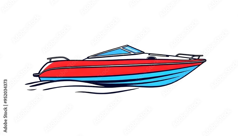 Speedboat icon drawing clipart isolated on a white background Stock ...