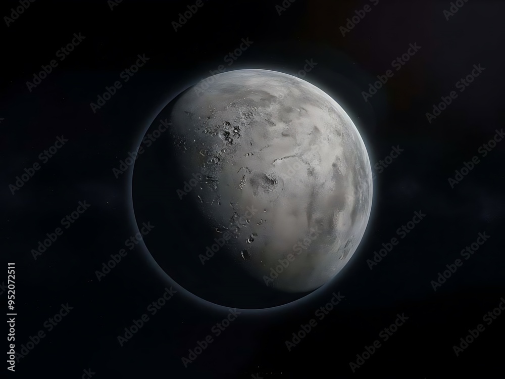 artistic depiction of the planet Mercury in space. The planet should be ...