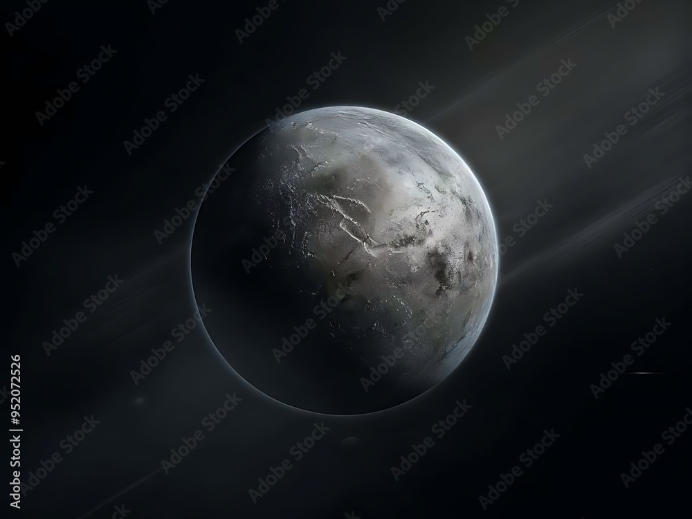 artistic depiction of the planet Mercury in space. The planet should be ...