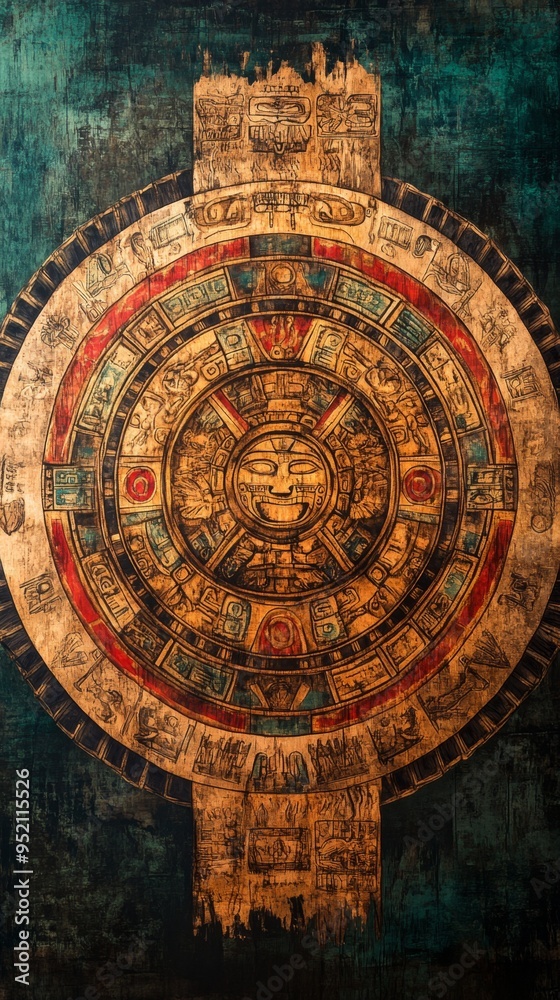 Ancient Wisdom Meets Modern Design: Aztec Calendar Inspired Abstract ...