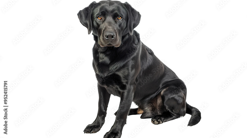 Black labrador full body shot isolated on transparent background, PNG ...