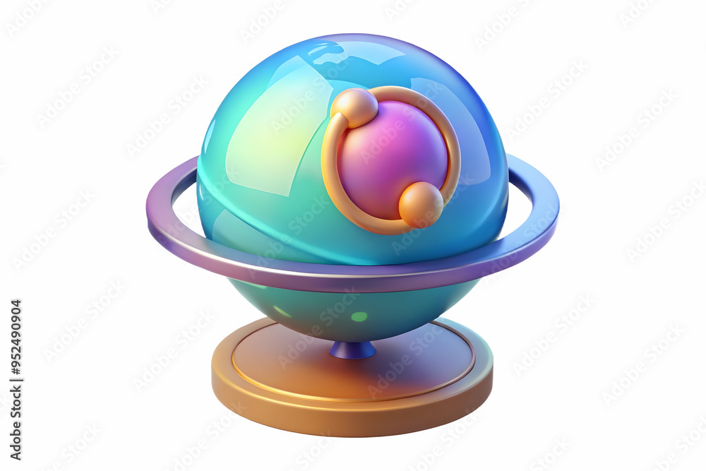 Flat Holographic globe with Labh Pancham symbol and copy space concept ...