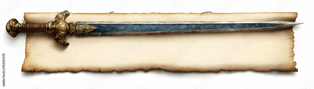 Ramayana Scroll and Sword concept as Vector illustration of an ancient ...