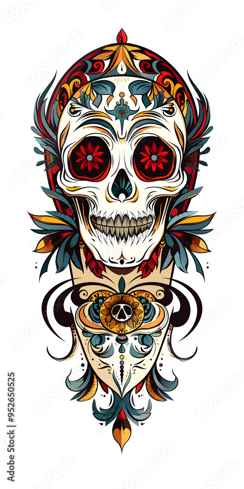 Tribal Skull and Coffin Tattoo symmetry very simple traditional tattoo ...