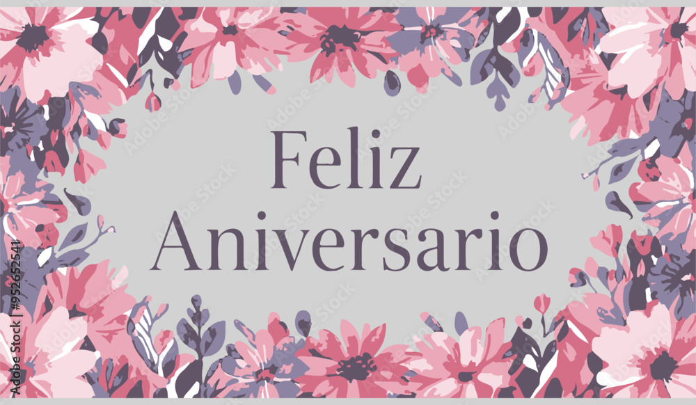 Feliz Aniversario Happy Birthday in Portuguese language vintage vector ...