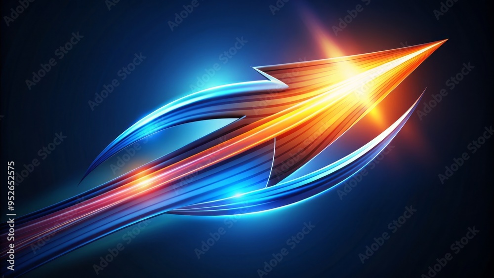 Abstract motion graphics featuring a swooshing arrow integrated into a ...