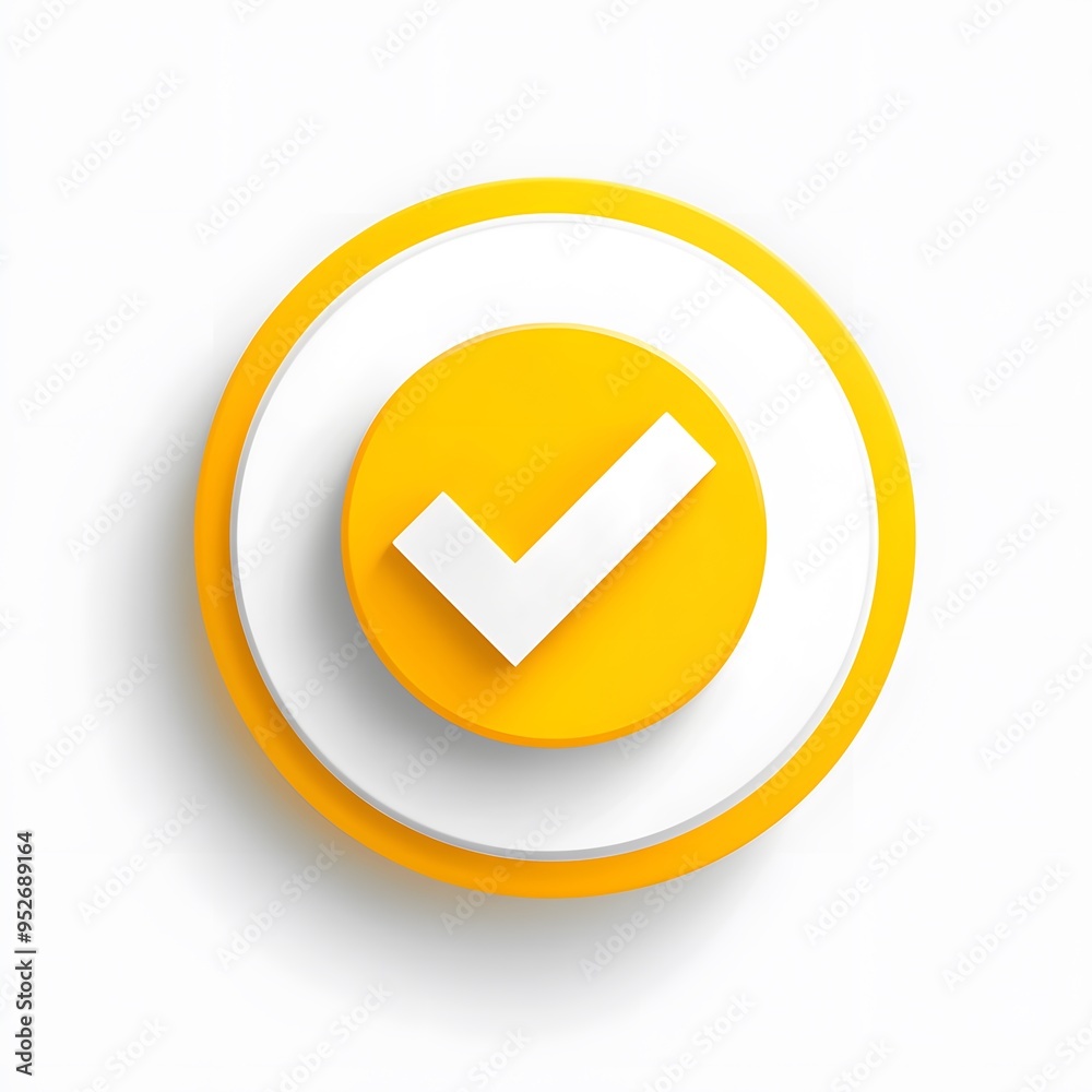 3d check icon, checklist tick, done mark. Vector realistic plastic ...