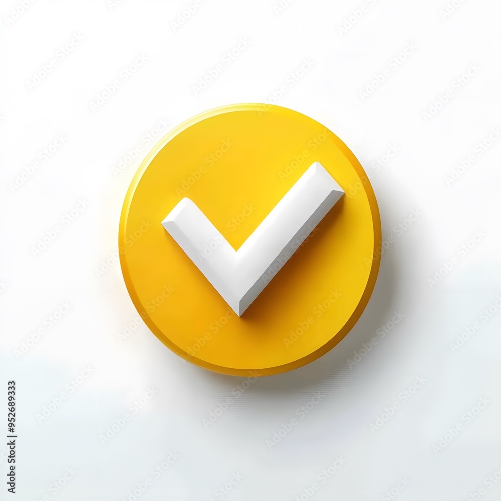 3d check icon, checklist tick, done mark. Vector realistic plastic ...