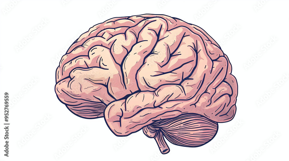 2d png illustrated brain digital art human organ science medical ...