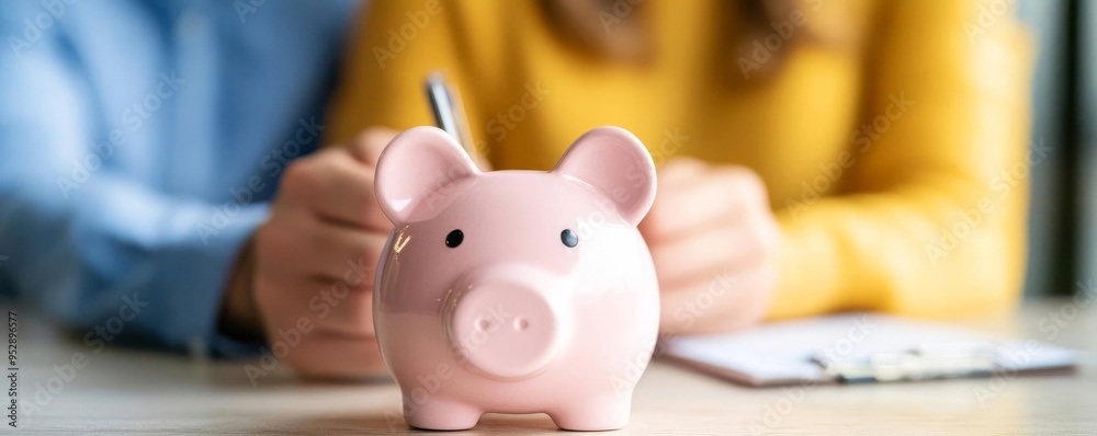 Couple evaluating their spending habits to identify areas for ...