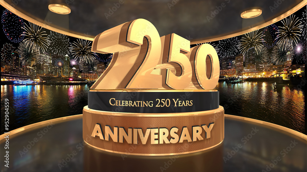 250 years, 250th anniversary illustration, backdrop, flyer, poster in ...