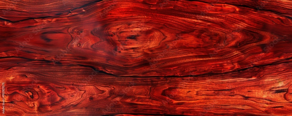 Polished padauk wood with bright red tones and fine grain, ideal for ...