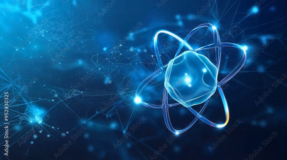 Chemical atom chain background. Futuristic biotechnology DNA research ...