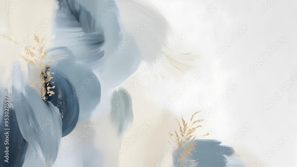 Blue and Gold Feathers: Delicate, blue feathers with golden accents ...