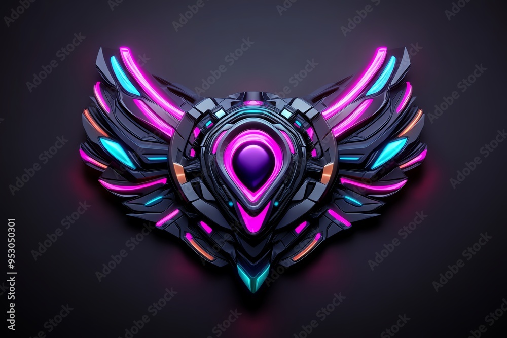 Neon color digital art with abstract and futuristic elements ...