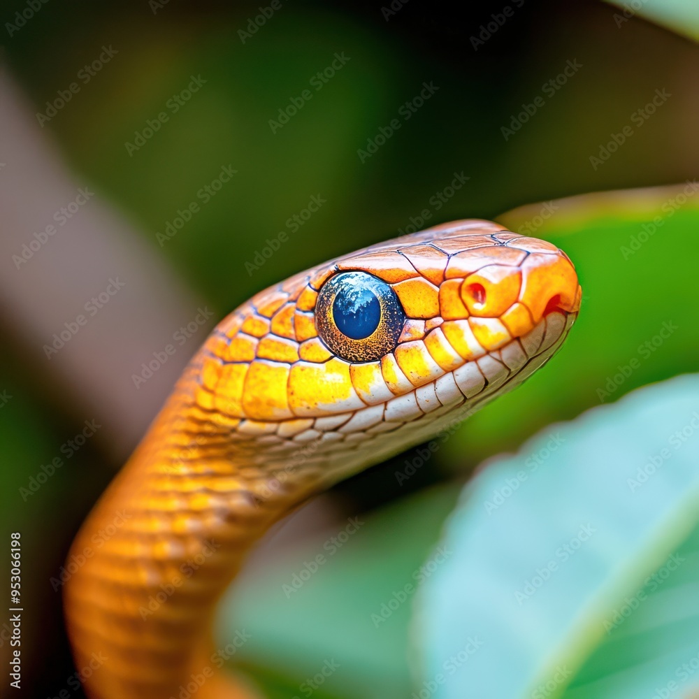 Copperhead Snake Portrait: Close-Up of Orange and Black Vipers with ...