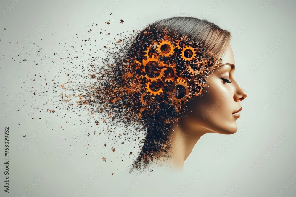 Neural Fragmentation A Conceptual Brain Illustration Depicting the ...