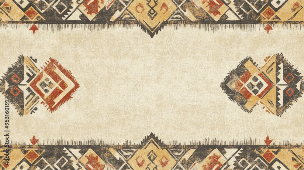 A traditional South American wallpaper featuring a repeating pattern of ...