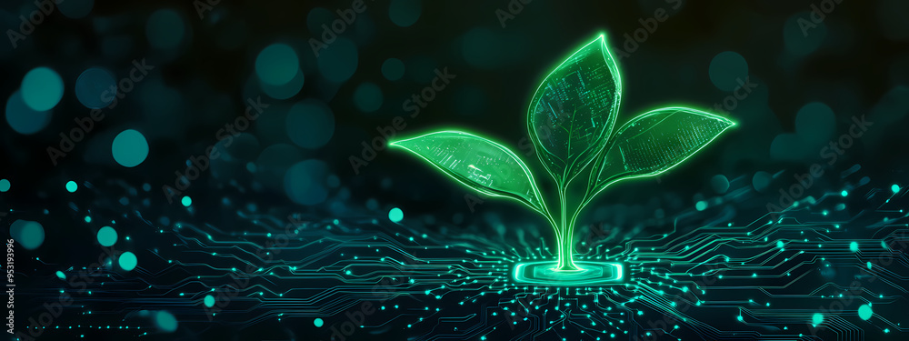 Tech-Nature Fusion Stock Illustration | Adobe Stock