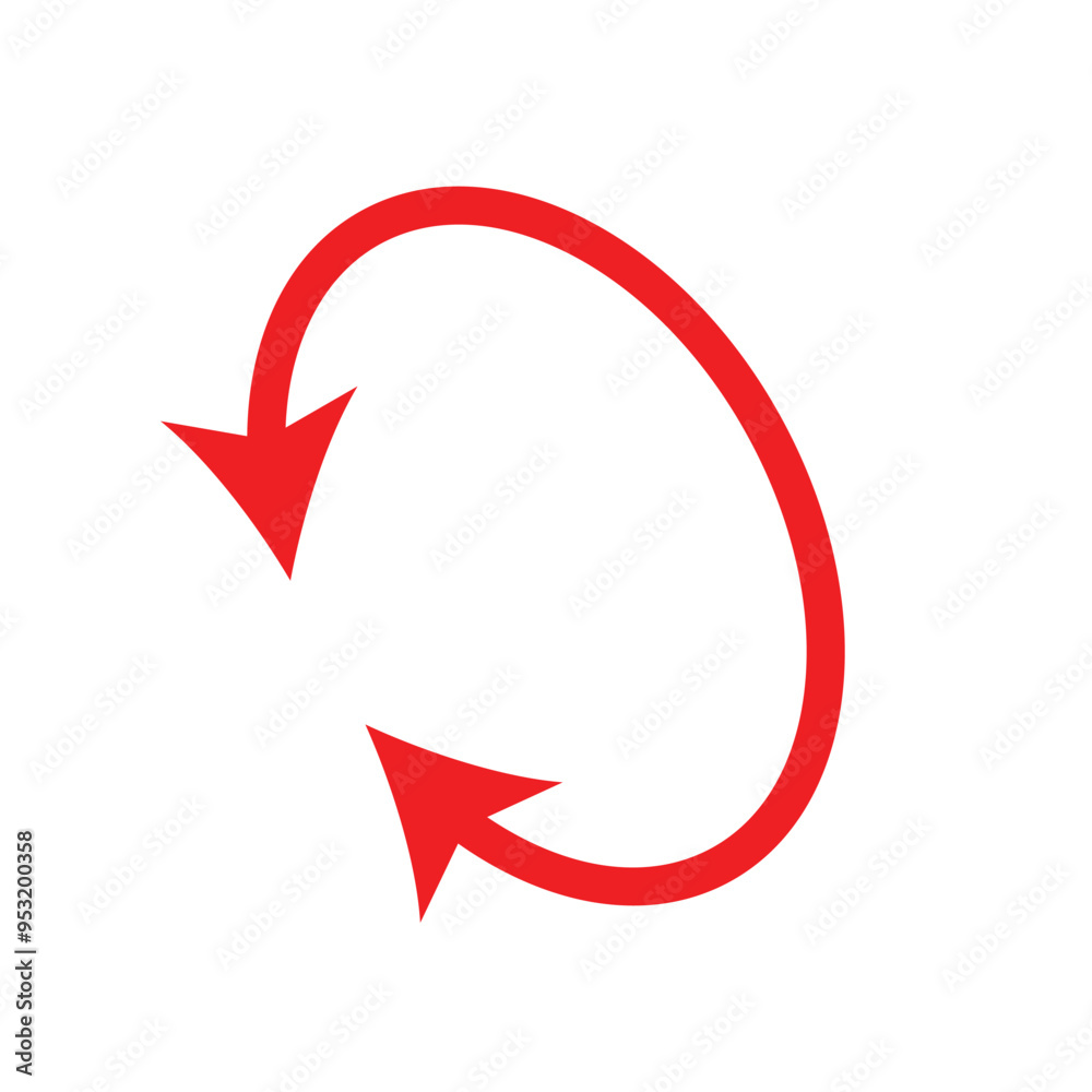 Dual double ended semi circle arrow. Semicircular round long two sided ...