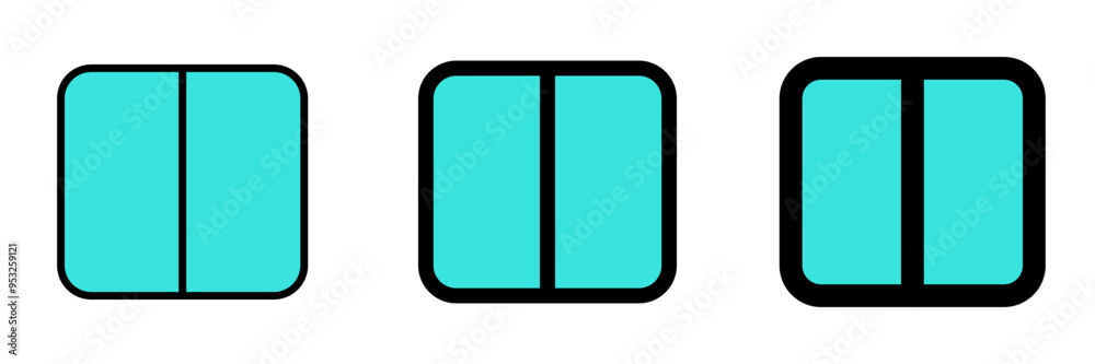 Editable vector layout split screen column icon. Part of a big icon set ...