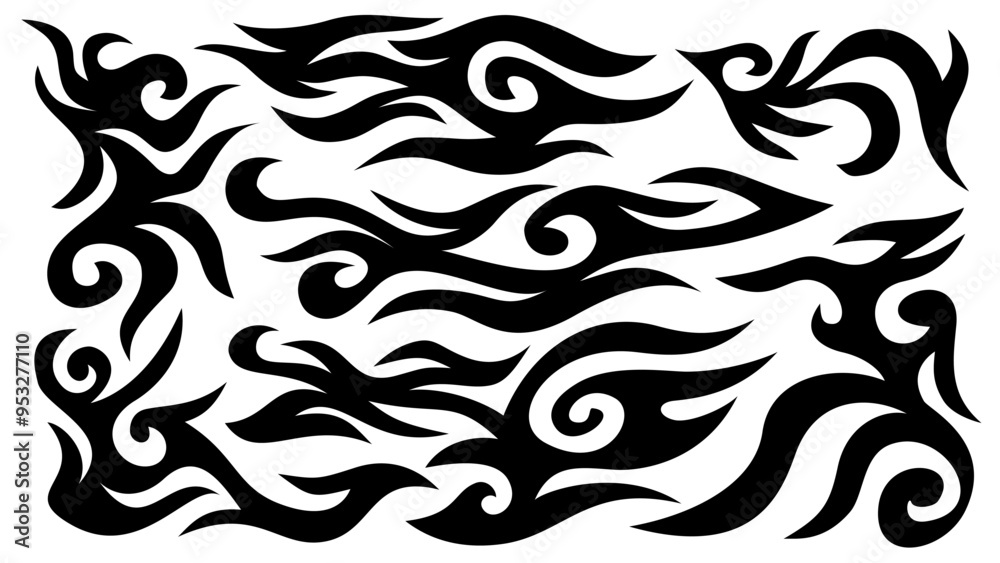 tribal fire symbol design. fire flame vector illustration. Flame decal ...