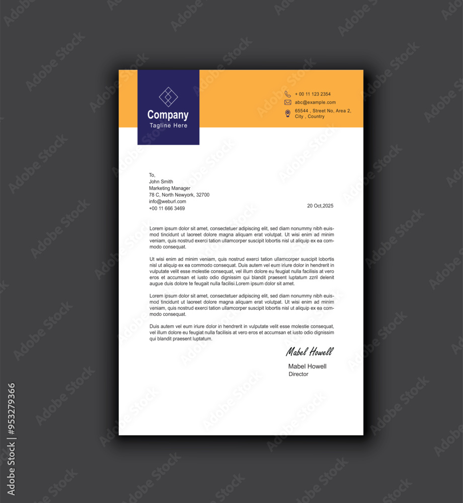 corporate modern letterhead design template. creative modern letterhead ...