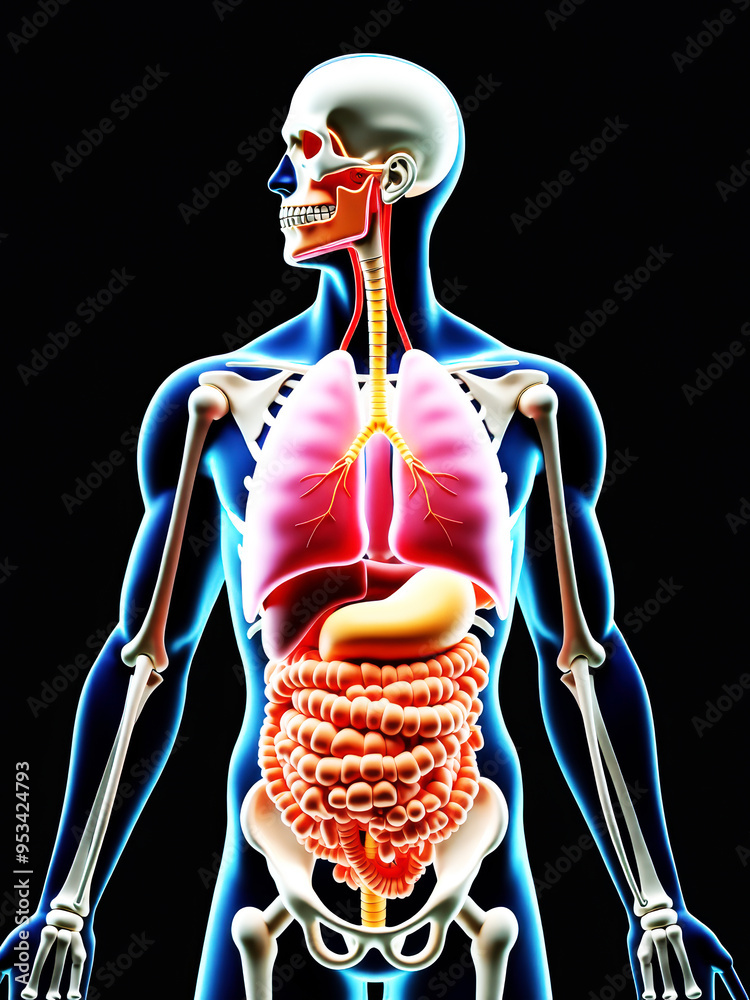 Detailed Educational Diagram of Human Respiratory System for Healthcare ...
