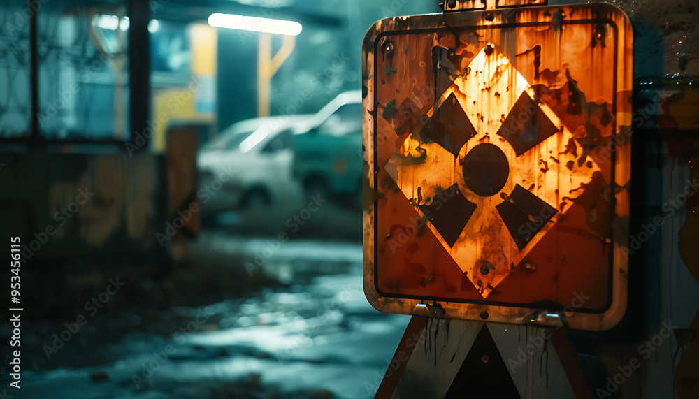 Caution! Radiation Hazard Sign in Restricted Area Signaling High ...