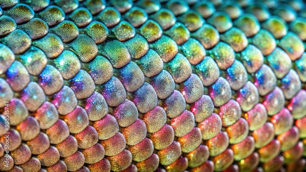 Close up of a shimmering trout fish scale, trout, fish, scale, close up ...