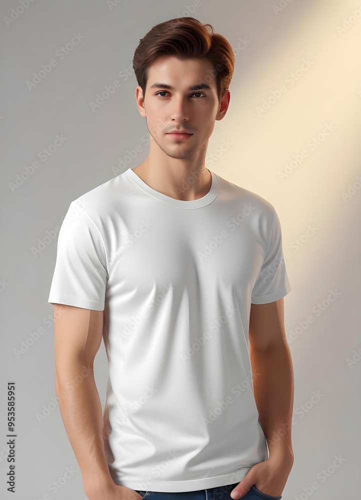 plain blank T SHIRT white MOCKUP white mockup object, split gradient ...