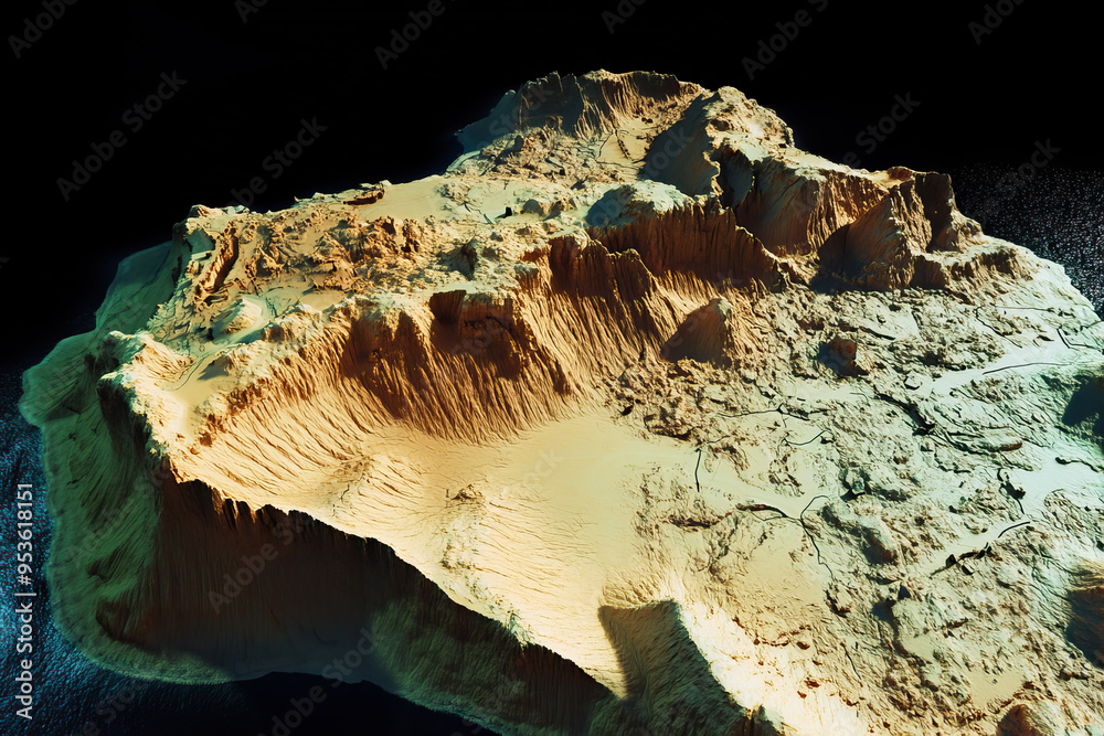 Technical aerial visual, 3D LiDAR GIS aerial map satellite scan model ...