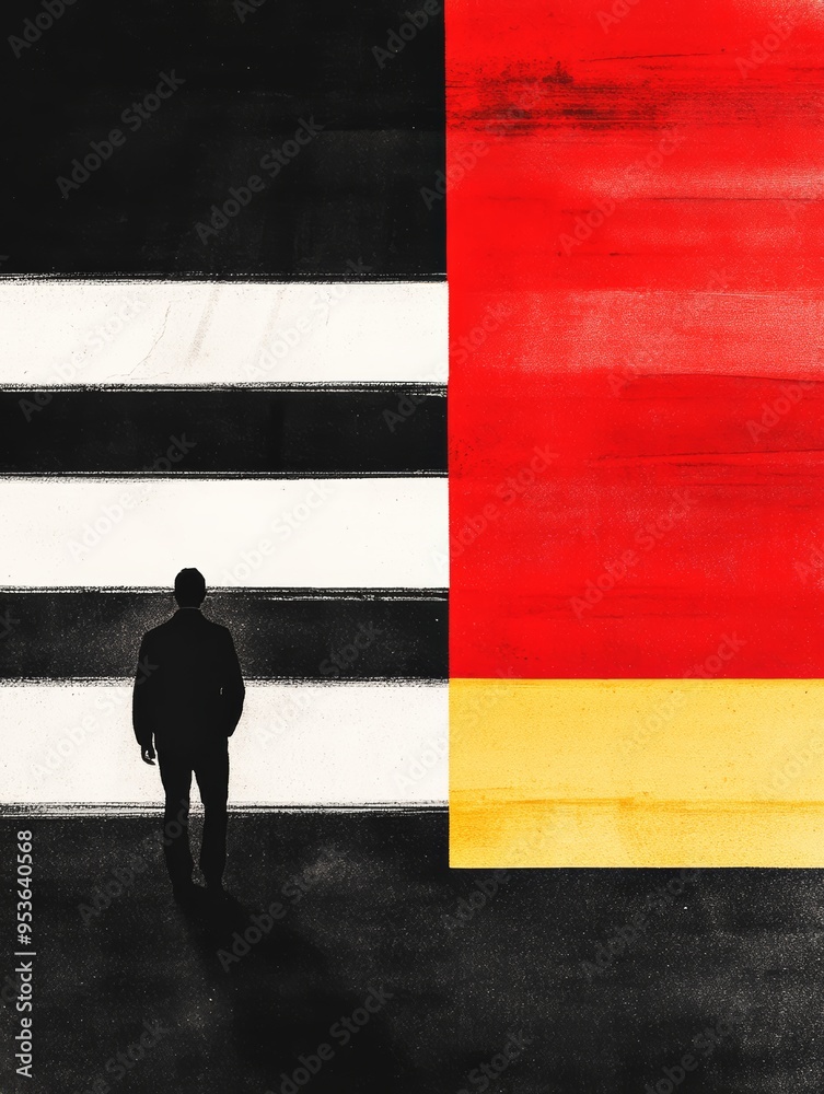 Illustration busy city street multiple traffic signs stop signs yield ...