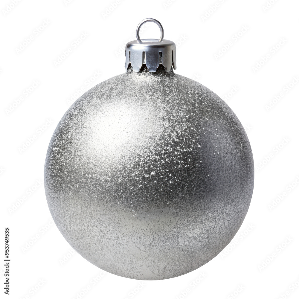 Silver frosted Christmas ornament featuring a delicate texture. Festive ...